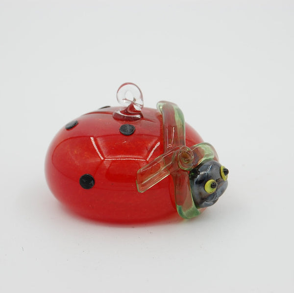 Hand-Blown Glass Ladybug Ornament – Art Glass Christmas Décor - Taylor ...